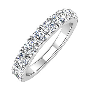 14K White Gold Diamond Wedding Band Ring (0.85 Carat) (Ring Size 7) (I1-I2 Clarity)
