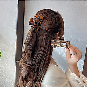 Aaiffey 4PCS Hair Claw Clips, Non-Slip Tortoise Hair Jaw Clips, Leopard Stylish Hair Clamps,Strong Hold for Thick Thin Curly Hair Styling Accessories for Women Girls
