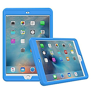 MoKo Case Fit iPad Mini 3/2/1- Light Weight Shock Proof Soft Silicone Back Cover [Kids Friendly] Fit iPad Mini 1 (2012), iPad Mini 2 (2013), iPad Mini 3 (2014), Blue