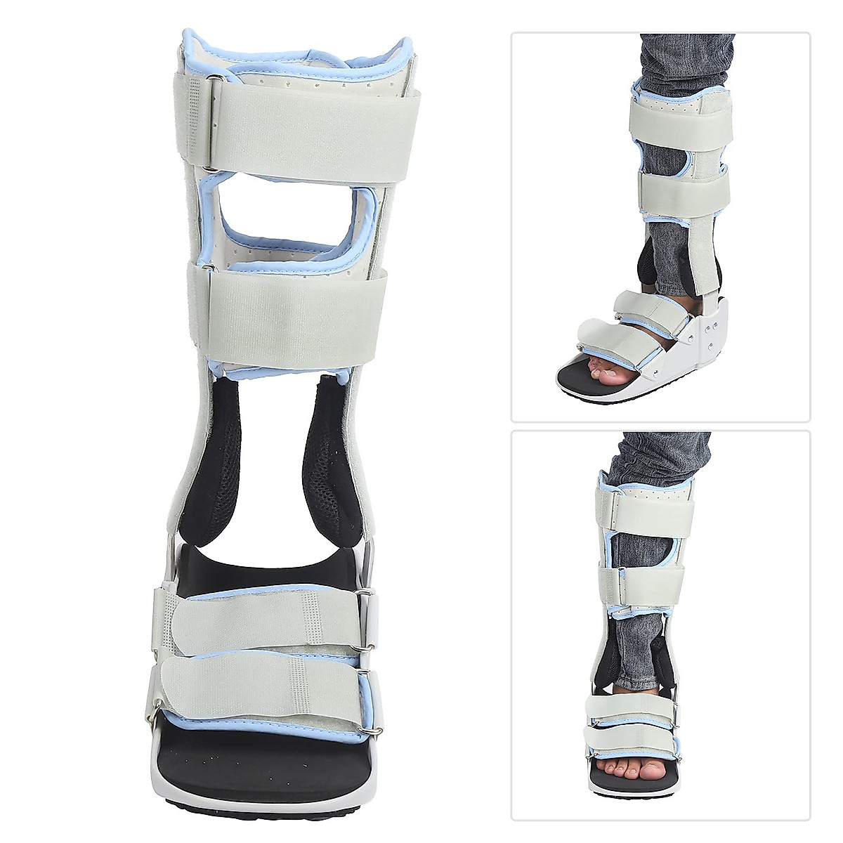 Orthopedic Walking Boot, Adjustable Breathable Ankle Protective Fracture Boot, Comfortable Air Walker Brace with Open Toe Design for Injured Foot, Ankle Sprain, Broken Toe, Ligament Injuries