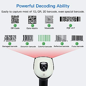 Eyoyo Wireless 2D QR Barcode Scanner with Stand, Bluetooth & 2.4G Wireless & USB Wired Handheld Barcode Reader with 1D 2D Screen Scanning Auto Sensing Connect Smart Phone Tablet PC