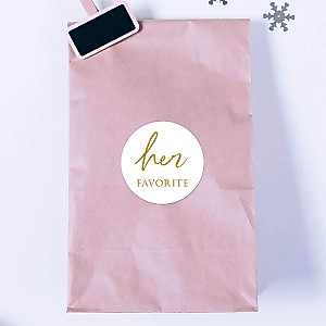 Gold Glitter His Her Favorite Stickers, 2 Inch Wedding Bridal Shower Party Favor Labels 80-Pack