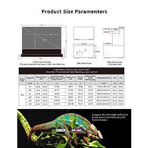 VIVIDSTORM-Projection Screen S PRO 100 inch Motor Rollable Laser TV Tensioned Floor Screen Ambient Light Rejecting Suit for 4k HD Office Movie Cinema Ultra-Short Throw Laser projecror,VWSDSTUST100H