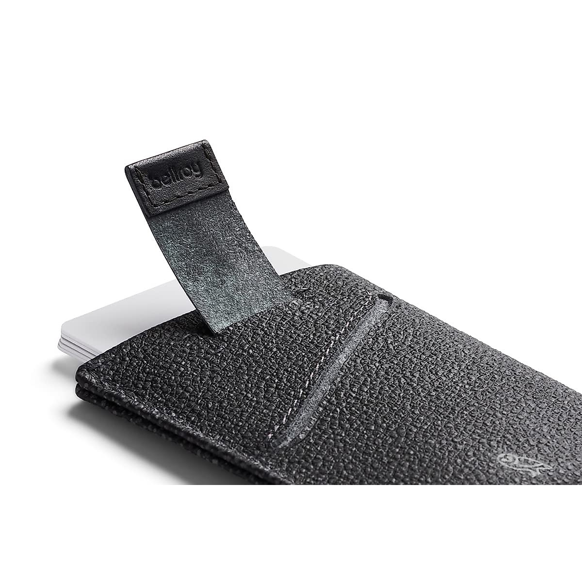 Bellroy Card Sleeve (Premium Leather Card Holder or Minimalist Wallet, Holds 2-8 Cards or Business Cards, Folded Note Storage) - Stellar Black