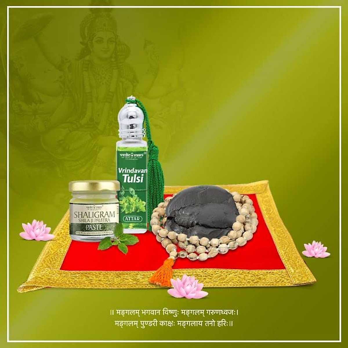 Vedic Vaani Garuda Vishnu Shaligram Shila (Pack of 4)