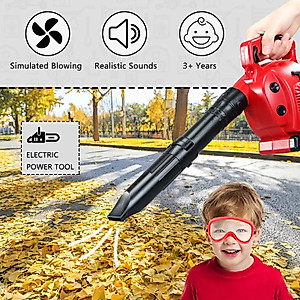 SGQCAR Pretend Play Kids Leaf Blower Toy Tool Garden Set,Outside Construction Work Shop Toy Tool Leaf Blower for Kids That Blows Air with Realistic Sounds and Wind Gift for Boys and Girls