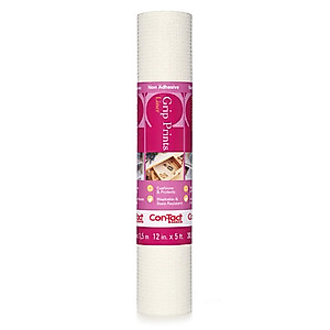Con-Tact Brand Grip Prints Shelf Durable and NonAdhesive, Non-Slip Drawer and Cabinet Liner, 12" x 5', White, 6 Count