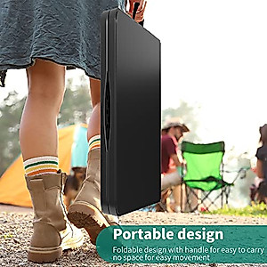 YITAHOME Folding Tables Heavy Duty Folding Table 6ft with Carrying Handle Plastic Fold up Table for Outdoor Camping Picnic Parties/Indoor Events All in Black