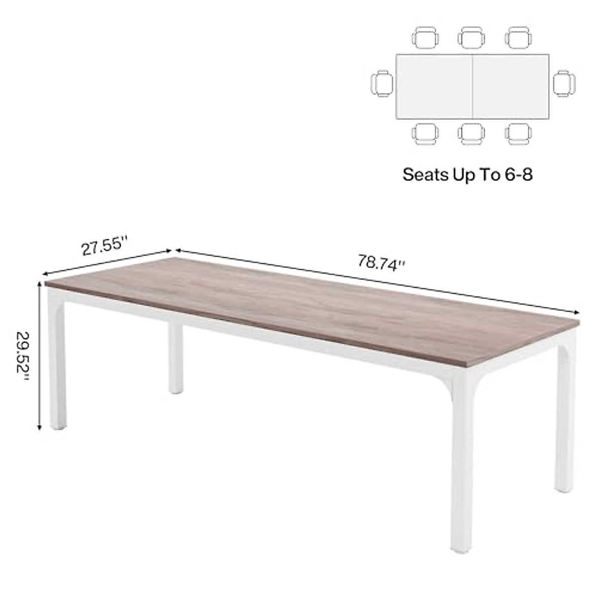 LITTLE TREE 78.7 Inches Extra Long Two Person Office Desk,Double Workstation for Home Office