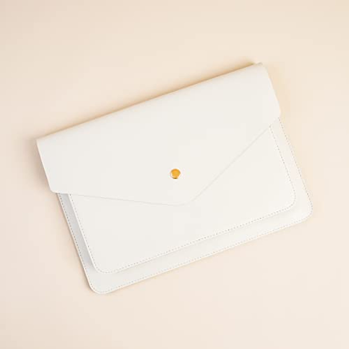 Benfan Leather Laptop Sleeve 13 Inch Compatible for 2022 13inch MacBook Air M2,13 MacBook Pro M2, Surface Pro 3 4 5 6 7, Dell XPS 13 Color White