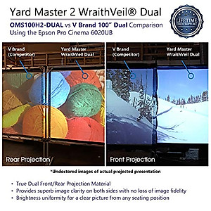 Elite Screens Yard Master 2 WraithVeil Projector Screen 180-INCH 16:9 Front and Rear 4K/8K Ultra HD Active 3D HDR Indoor Office OutdoorProjection Screens OMS180H2-DUAL US Based Company 2-YEAR WARRANTY
