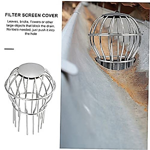 YARNOW 2 pcs Stops Rooftop Line to Guard Downspout Cap Outdoor Cover Steel Stainless Strainer Blocking Gutter Roof Other Pipe Extensions Floor Leaf Tool Leaves Clogging Anti- Down Drain