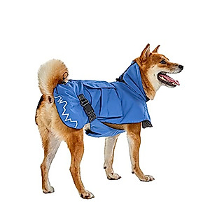 Wantdo Large Dog Padded Rain Jacket Waterproof Warm Winter Jacket Refletive Size 23 Blue