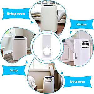 TOPOWN Ac Window Vent Kit Slide Kit Plate for Portable Air Conditioner Vertical/Horizontal PVC Seal Bracket -Adjustable Length-with 5.9"/15cm Adaptor Suitable for Mobile Air Conditioner