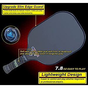 Pickleball Paddle Graphite Textured Surface for Spin,USAPA Approved,Pro Pickleball Racquet Lightweight,Carbon Fiber Pickleball Racket,PP Core,for Any Skill Level Players Indoor & Outdoor Tournament