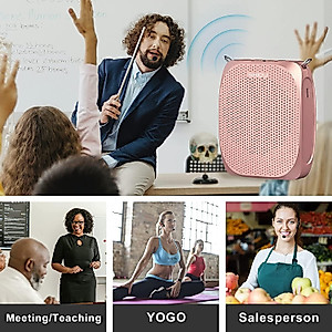 SHIDU Wireless Voice Amplifier for Teachers, Mini Voice Amplifier with UHF Microphone Headset,1800mAh Rechargeable 10W Personal Portable Speaker Suitable for Coaches, Tour Guides, Speeches, Outdoors