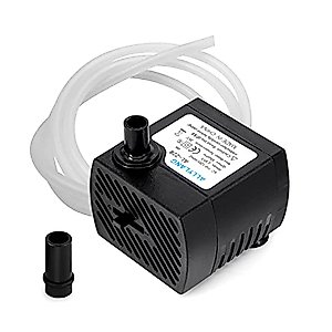 ALLYLANG Mini Aquarium pump, super quiet submersible pump (95GPH4W) for aquarium tanks, water gardens, hydroponic systems, desktop fountains and pet fountains