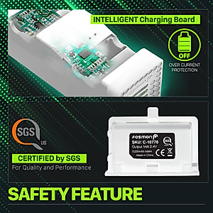 Fosmon Quad PRO Controller Charger Compatible with Xbox Series X/S Controllers (Not for Xbox One / 360 / Elite 2) Controllers, Dual Dock Charging Station with 4 Rechargeable Battery Packs - White
