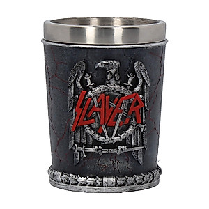 Nemesis Now B4132M8 Slayer Shot Glass 7cm Black, Resin w/Stainless Steel Insert, Grey