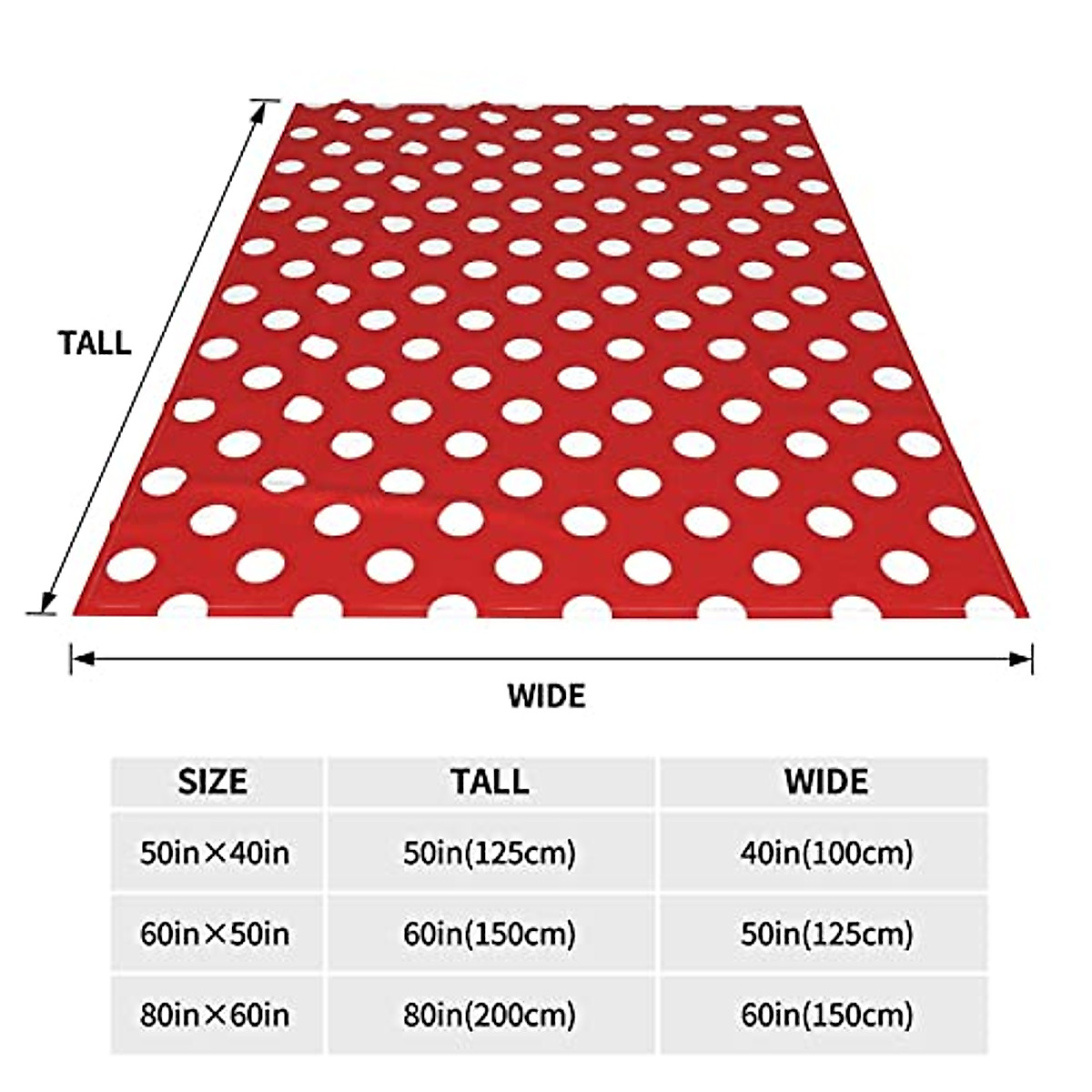 Red and White Polka Dot Throw Blanket Girls Women 50 X 40 Inch Lightweight Flannel Fuzzy Blanket Aesthetic Cozy Soft All Seasons Plush Blanket for Couch Bed Sofa