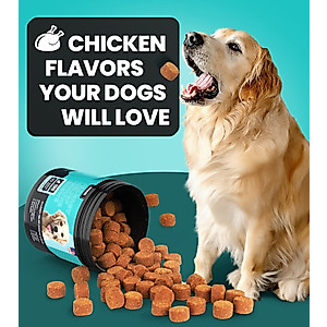 OMIKEE Dog Allergy Chews for Seasonal Allergies, Dog Allergy Relief with Omega 3, Probiotics & Natural Ingredients, Itch Relief for Dogs Allergy, Itching, Paw Biting, Skin Health 120 Ct Chicken Flavor