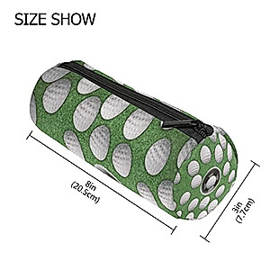 DXTKWL Sport Ball Golf Theme Pencil Case Pen Bag Pouch Holder, Zipper Pencil Bag Portable Cosmetic Organizer Makeup Brush Bag Purse School Stationery for Kids Girl Boy Adult Office Nurse Supplies
