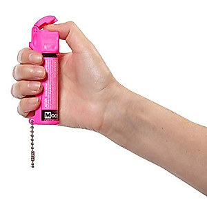 mace Brand Personal Pepper Spray (Neon Pink) – 12’ Pepper Spray with 3-in-1 Formula, Flip Top Safety Cap, Leaves UV Dye on Skin – Self Defense Pepper Spray for Women, Made in The USA