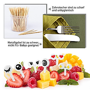 50 Pieces Assorted Cartoon Eyes Fruit Fork, Reusable Toothpick Decoration Fruit Fork Decoration Food Picks for Dessert Fruit Pastry Party