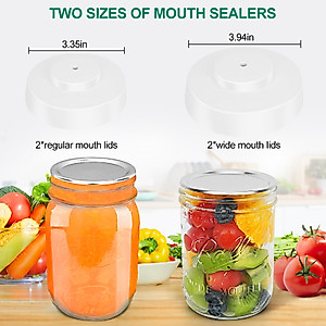 GVsmart Mason Jar Vacuum Sealer, Electric Mason Jar Vacuum Sealer Kit with Wide and Regular Mouth Mason Lids, Jar Vacuum Sealer for Canning Jars, Vacuum Sealing Machine for Food Storage