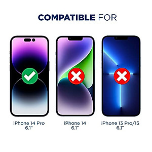 Tech Armor 3 Pack Screen Protector + 1 Camera Lens Protector for iPhone 14 Pro 6.1 inch - Ballistic Tempered Glass, Case Friendly, Dynamic Island Compatible, Sensor Protection, HD, 9H Hardness