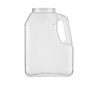 1 Gallon Clear Plastic Jars with Screw On Lids, BPA Free, PET Plastic, Made in USA, Bulk Storage Containers ( Pack of 3)
