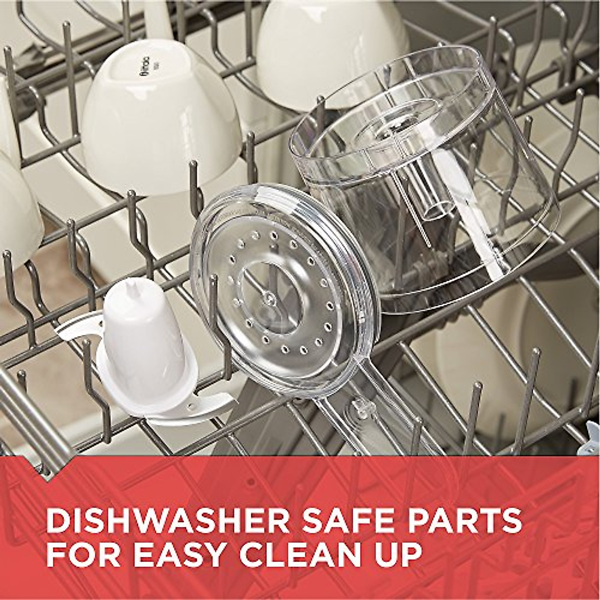 Black+Decker One-Touch HC150W 1.5-Cup Electric Food Chopper, White