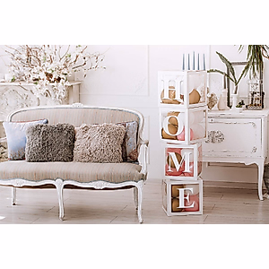 Transparent Balloon Boxes With 27 Letters - Baby Shower Decorations For Baby Boy Or Girl - 1st Birthday, Bridal Shower, Gender Reveal Party Decoration Balloon Box - Reusable Favors In Giftbox