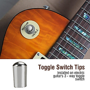 Guitar Switch Knob,Guitar Pickup Switch Tip, Guitar Toggle Switch Selector 3Pcs Copper 3 Way Toggle Switch Knob Tip for LP EPI Electric Guitar Accessory(3.5mm Silver)