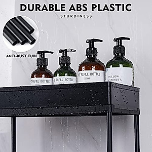 Under Sink Bathroom Cabinet Organizer, Double Sliding out Drawer Kitchen Organization, Multi-use For Vanity Counter Kitchen Storage with Hook, Black