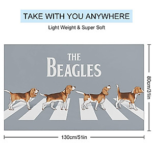 TsingZa Oversized Bath Towels for Bathroom 1 Piece, Large Bath Sheet Soft Absorbent Beagle Dogs Walk on Street, Quick Dry Beach Towels Shower Towels Pool Swimming 51”x30”