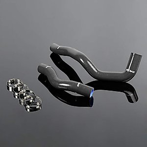 PIT66 Silicone Radiator Hose Kit,Compatible with 1993-1998 Toyota Supra SZ SZ-R 2JZ-GTE NA 3.0L Black with Clamps