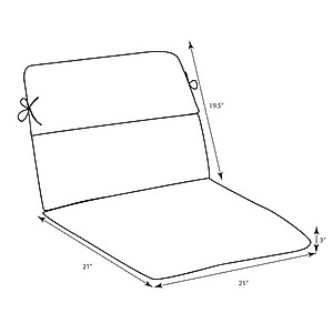 Pillow Perfect Remi Solid Indoor/Outdoor One Piece Chair Cushion Deep Seat, Weather and Fade Resistant, Round Corner - 40.5" x 21", Grey