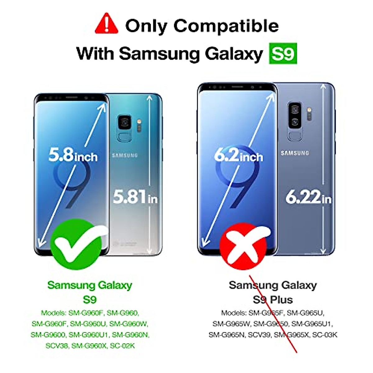 Rayboen for Samsung Galaxy S9 Case Crystal Clear Non-Slip Shockproof Protective Cover Hard PC Back & Soft TPU Frame Slim Sumsung Galaxy S9 Phone Case