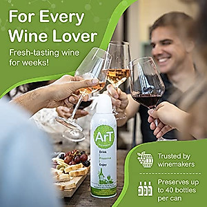 ArT Wine Preserver - Comes with a Wine Bottle Stopper, Preserves Fortified White & Red Wine, Functional & Modern Wine Accessories, Essential Gift for Wine Lovers, 1-Pack, 0.42 oz.