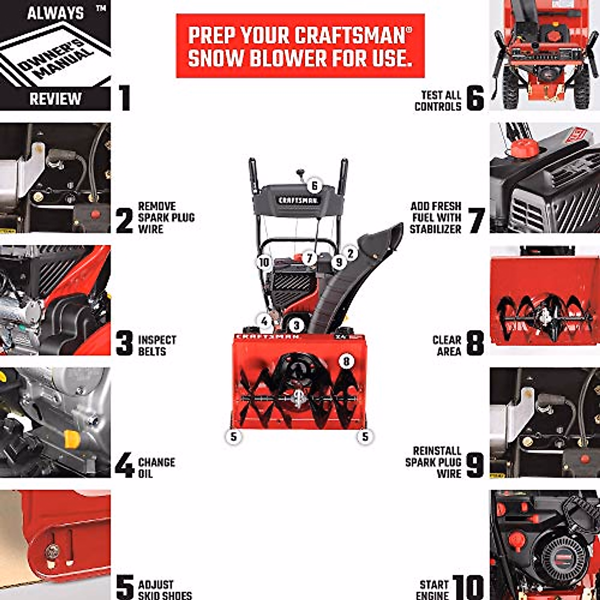 Craftsman CMXGZAM501080 Snow Blower Auger Belt, Black