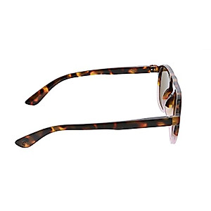 Peepers by PeeperSpecs Women's Neptune Sun Round Polarized Sunglasses-No Correction, Tortoise/Pink, 50 mm + 0