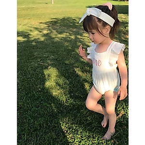 Aslaylme 1st Birthday Girl Outfit Baby Girls One Year Old Birthday Bodysuit (White,12-18 Months)