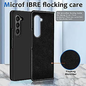 Z Fold 5 Liquid Silicone Case for Samsung Galaxy Z Fold5 5G, Slim Phone Case for Women Girls Soft Gel Rubber Ultra Thin Anti-Scratch Design Protective Cover for Samsung Z Fold 5 5G 7.6-inch (Black)