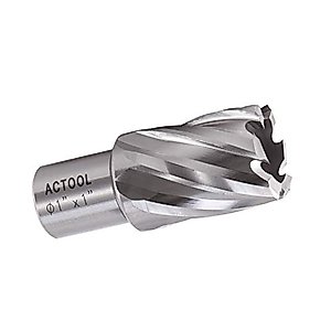 ACTOOL 1" Diameter × 1" Depth of Cut HSS ANNULAR Cutter with 3/4'' Weldon Shank