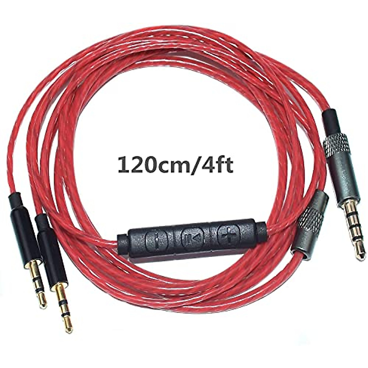 Saipomor Sol Republic V10 Extension Cable with Remote Volume and Mic for Sol Republic Master Tracks HD HD2 Sol Republic V8 V12 X3 Headphones (Red)