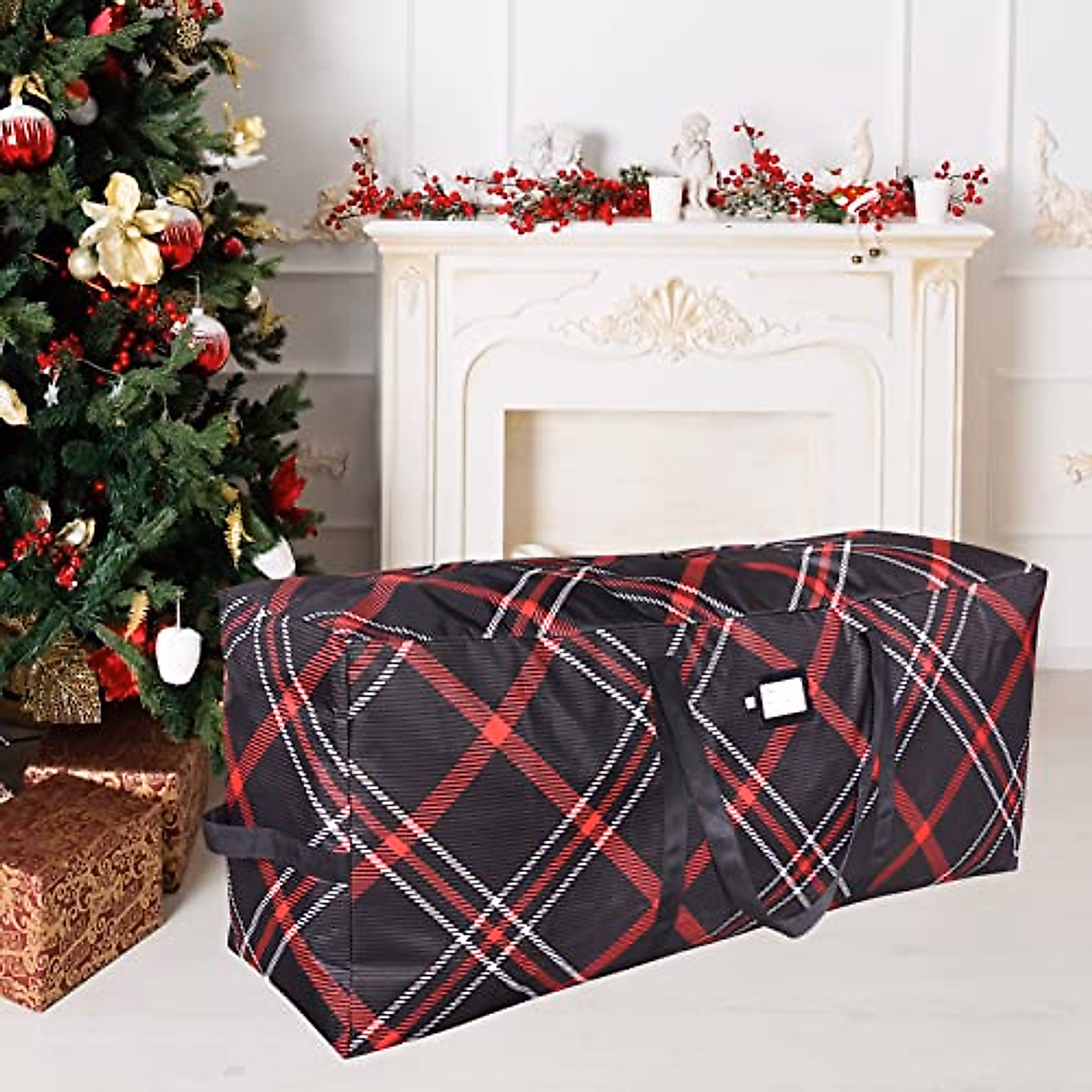 ProPik Christmas Tree Storage Bag, Fits Up to 9 Ft. Tall Disassembled Tree, 25" Height X 20" Wide X 65" Long, Heavy Duty Plaid Storage Container, Constructed of Durable 600D Oxford Material(Tree storage bag)