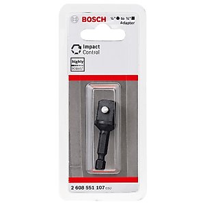 Bosch Professional 2608551107 Adapter-1/4 hex to 1/2” Square, Silver, 1/4-Inch