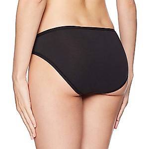 Amazon Essentials Women's Cotton Bikini Brief Underwear (Available in Plus Size), Pack of 6, Black, Medium