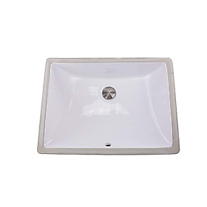 Nantucket Sinks 18 Inch x 13 Inch Undermount Ceramic Sink in White UM-18x13-W